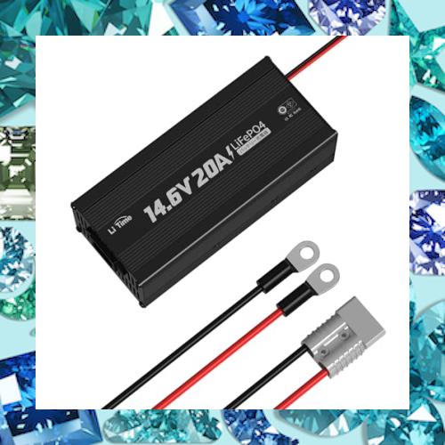 LiTime 14.6V20Aリン酸鉄リチウムイオンバッテリー充電器 AC-DC 急速