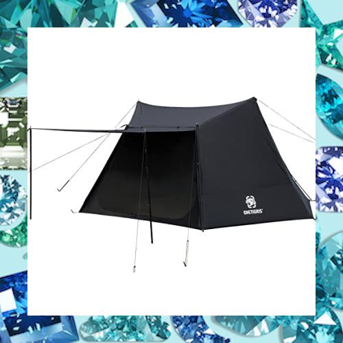 OneTigris NEBULA テント 1-2人用 キャンプ パップテント ソロ ポール付き 専用グランドシート付き 軍幕 家族用 SOLO STEAD 黒 日よ