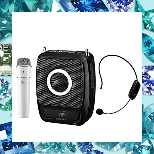 W WINBRIDGE 拡声器 ポータブル拡声器 高出力25W 2人同時使用 小型ハンズフリー拡声器 音楽再生 ヨガ指導 イベント トレーニング 店頭販