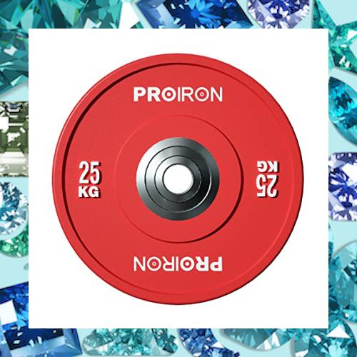 PROIRON ダンベル プレート バーベル プレート 25kg 1個 オリンピックバーベルプレート トレーニングバンパープレート ヘビープレート 穴