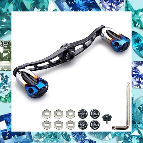 HEIGHTEN 115/88mm リール ハンドル 22mm ノブ搭載 シマノ(SHIMANO) ダイワ(DAIWA) アブ(Abu) 通用 ベイトリール 用 Aurora Series (115m