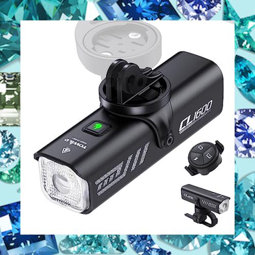 CL1600 自転車 ライト 大容量5000mAh 1600ルーメン USB-C充電式 LED自転車ヘッドライト【吊り下げ可能＆自動点灯】 高輝度 自転車ライト