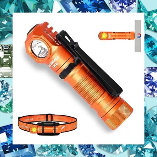 ACEBEAM H16 多機能 LED ヘッドライト 超軽量 単三電池に対応 マグネットテール 最大1000ルーメン 充電式 USB-C ヘッドランプ 180°調整