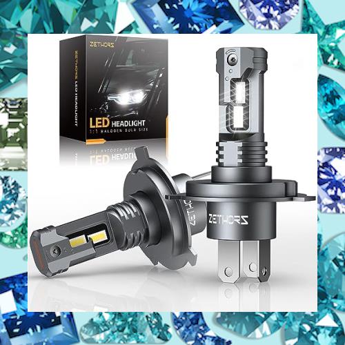 Zethors LEDヘッドライト H4 Hi/Lo 車用 高輝度6000K 3倍明るさ向上 ホワイト ワイヤレス ヘッドライト 純正ハロゲン ...