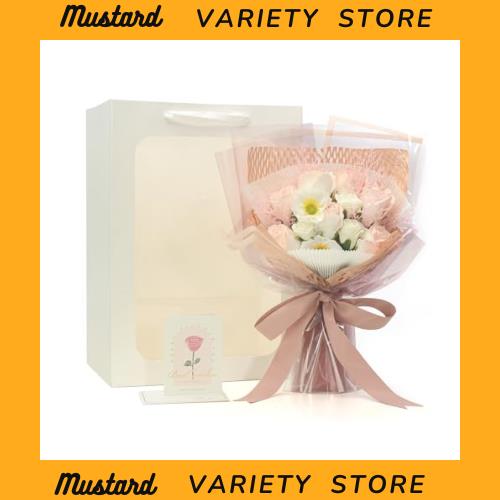 LOZIZI 韓国 ソープフラワー ブーケ ポピー バラ 造花 人気 誕生日プレゼント 花束 敬老の日 母の日 、メッセージカード付き、手提げ付きの通販はau PAY マーケット ...