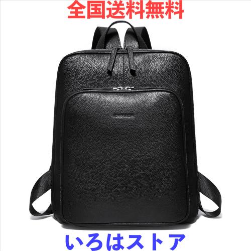 [Enmain] 黒 リュックレディース 本革レザー ビジネス バックパック 3way 女性用 ショルダー 軽量 大容量 防水 大人 通勤 通学 旅行 ALB0