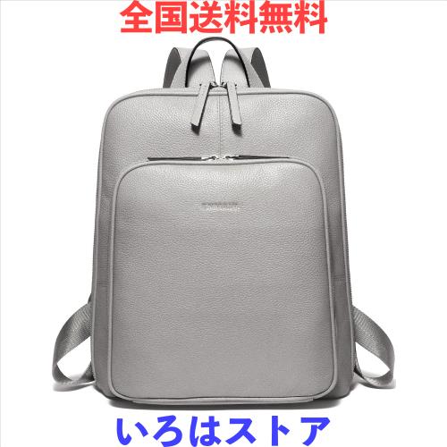 [Enmain] 3way リュックレディース 本革レザー ビジネス バックパック 女性用 ショルダー 軽量 大容量 防水 大人 通勤 通学 旅行 グレーA