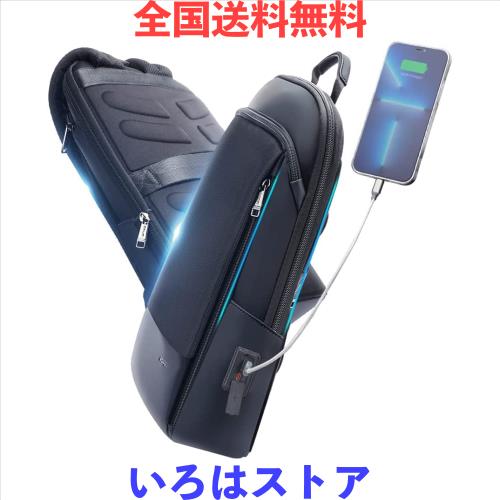 [BOPAI] ビジネスリュック 薄型 メンズ リュック 軽量 盗難防止 ラップトップバッグ 防水 通勤 通学 15インチパソコン対応 ブラック 黒