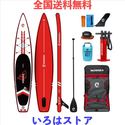 WOWSEA Traveller W1 競技 インフレータブル スタンドアップパドルボード 12.6’(380cm)×29”(74cm)×6”(15cm) 安定性 競技用SUPボード ヨ