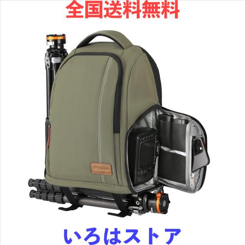 [TARION] カメラリュック 15L 軽量設計 サイドオープン機能付き 防水レインカバー付属 15.6インチノートパソコン収納対応 底部および側面