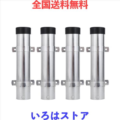 AMYSPORTS 壁 竿 固定 ロッドホルダー ボート 金属　ステンレス　竿掛け 釣り 船 竿立て 竿置き タモ ギャフ 船用 ロッドスタンド ４本