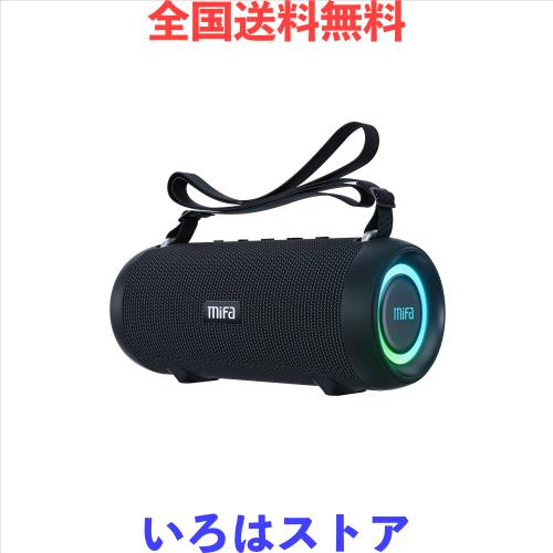 MIFA A90 Bluetoothスピーカー IPX7防水 60W大音量 ワイヤレスステレオ対応 RGB LEDライト 30時間連続再生 Micro SDカード対応 TWS機能 U