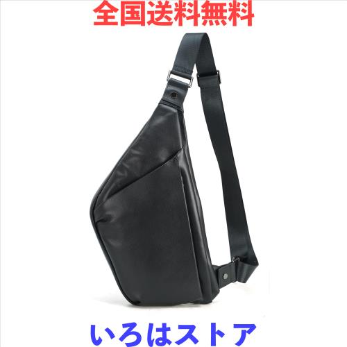 [Masa Kawa] 雅革 極薄 本革 ボディバッグ メンズ ワンショルダーバッグ 牛革 斜めがけ スリングバッグ チェストバッグ 薄型 軽量 撥水