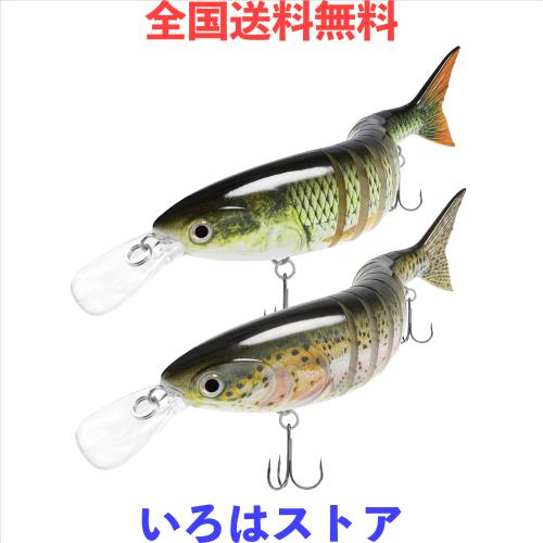 TRUSCEND バス トラウト用釣りルアー マルチジョイント スイムベイト スローシンキング バイオニック スイミング ルアー 淡水 海水 リア