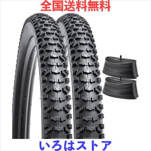 YunSCM 2本セット,26 2.50 タイヤ,26x2.50 64-559 自転車タイヤ + 26x2.5/3.0 チューブ 肉厚 米式バルブ32mm,適用 26インチ 2.50 クロス
