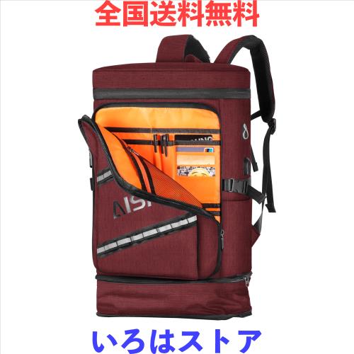 [AISFA] リュック メンズ リュックサック スクエア バックパック 17インチ PC ビジネス USB充電ポート付き 30L 大容量 アウトドア 旅行