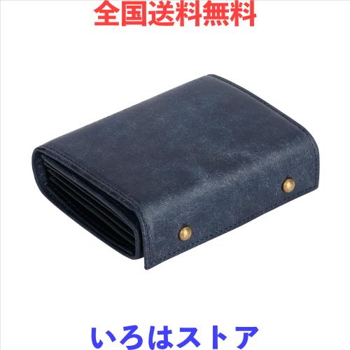 [prosperous] 二つ折り財布 メンズ 2つ折り イタリア レザー ミニ財布 コンパクト箱型小銭入れ小さい財布 二つ折り 箱状財布 大容量 L字