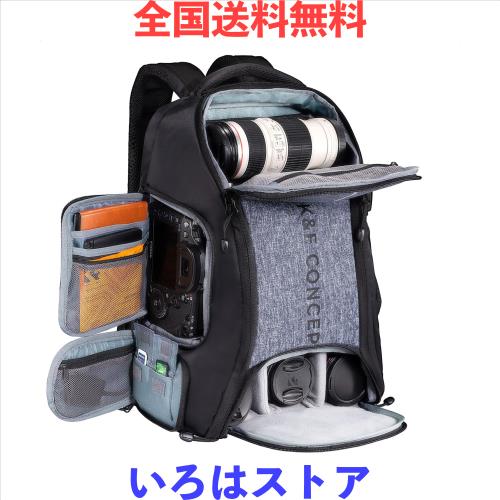 K＆F Concept カメラバック カメラリュック リュックサック バックパック 大容量 2気室 おしゃれ nikon canon Sigma Tamron sonyなどカメ