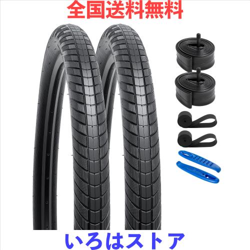 YunSCM 2本セット,27.5 2.4 タイヤ,27.5x2.4 60-584 自転車タイヤ + チューブ 米式バルブ32mm +リムテープ + タイヤレバ,適用 27.5インチ