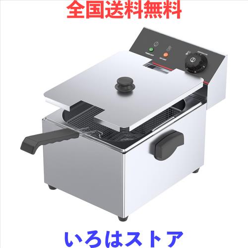 電気フライヤー 8L 卓上フライヤー 揚げ物器 ミニフライヤー 業務用 家庭用 油揚げ 唐揚げ 天ぷら 一槽式 1400W 60-200℃ 日本語の説明書