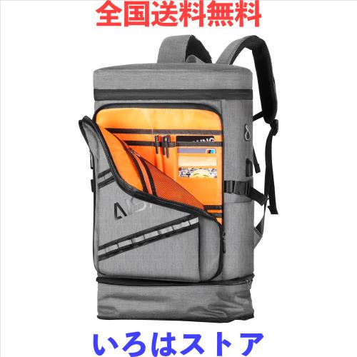 [AISFA]リュック メンズ リュックサック スクエア バックパック 17インチ PC ビジネス USB充電ポート付き 30L 大容量 アウトドア 旅行 通