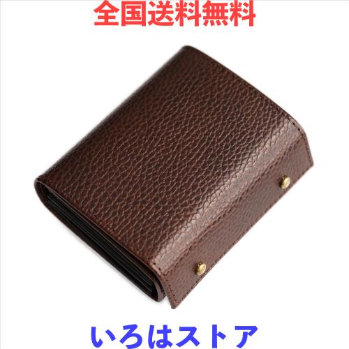 [IrideScent] 二つ折り財布 メンズ 2つ折り 箱型の小銭入れ イタリアン レザー プエブロ ミニ財布 コンパクト 小さい財布 二つ折り 箱状