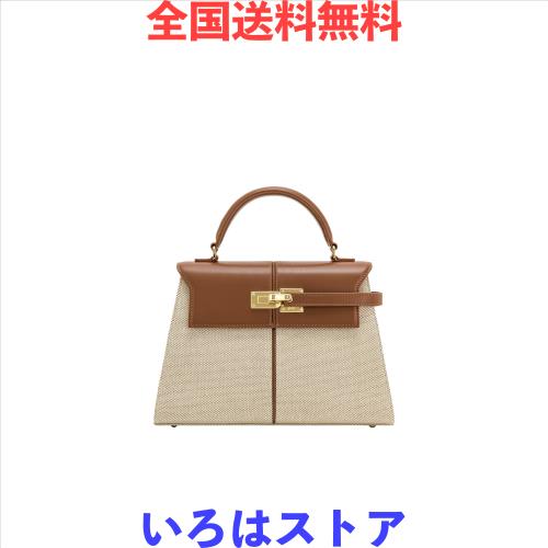 [JW PEI] レディース Elise ラージ トップハンドルバッグ - ブラウン キャンバス