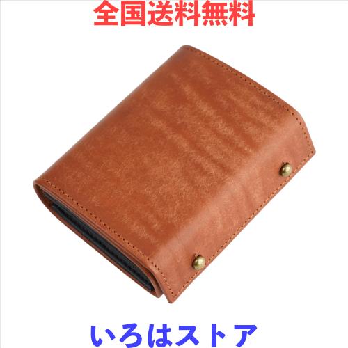[IrideScent] 二つ折り財布 メンズ 2つ折り 箱型の小銭入れ イタリアン レザー プエブロ ミニ財布 コンパクト 小さい財布 二つ折り 箱状