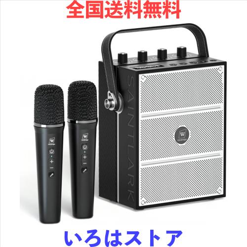 W WINBRIDGE 拡声器 ポータブルスピーカー ハンドマイク 2人同時使用 大音量 ハンズフリー拡声器 PAシステム エコー/AUX/USB/microSD対応
