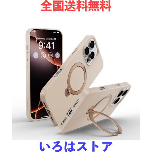 【2025新登場・機能美の極み】CASEKOO iPhone 16 Pro 用 ケース 360度回転スタンド 横縦両立 米軍規格 耐衝撃 MagSafe対応 強磁力 滑り止