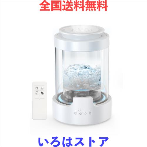 加湿器 スチーム式 加熱式 【2025冬新登場 100℃高温除菌】3L大容量 500ml/h加湿量 透明タンク 切タイマー付き リモコン付き LEDライト