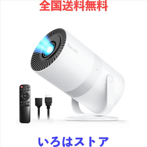 Tecaki 2025新型 プロジェクター 家庭用【Android TV搭載・超小型】270°回転 4K対応 Native1080P 電動フォーカス 真の25000LM 高輝き度