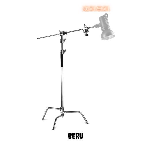 NEEWER Cスタンド センチュリースタンド ブームアーム付き プロ100%ステンレス鋼製 最大高さ320cm 撮影用ライトスタンド 頑丈 128cm保持