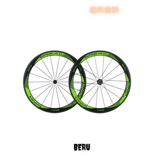 サンライズ スーパーチーム バイク カーボン ロードホイール 700Cx50mm クリンチャー ホイールセット グリーン