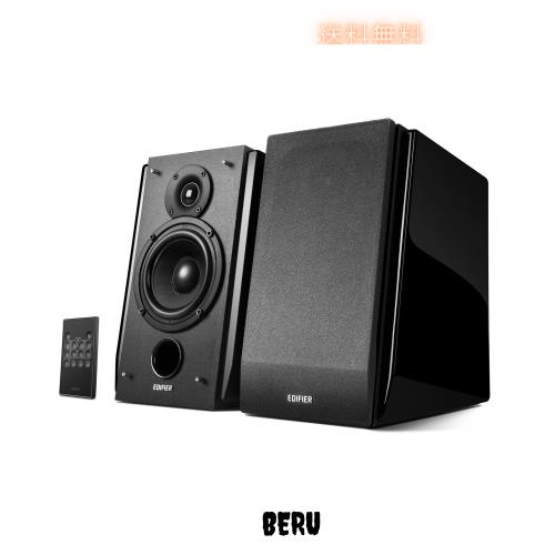 Edifier R1850DB アクティブ ブックシェルフスピーカー Bluetooth V5.1 PC/TV/PS5用，2ウェイ 70W RMS出力，アンプ内蔵 - 0.75インチ・ト