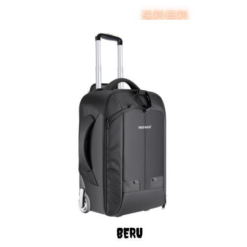 Neewer 2-in-1コンバーチブル車輪付きカメラバック 荷物用トロリーケース ダブルバー、耐衝撃性の取り外し可能なパッド入りコンパートメ