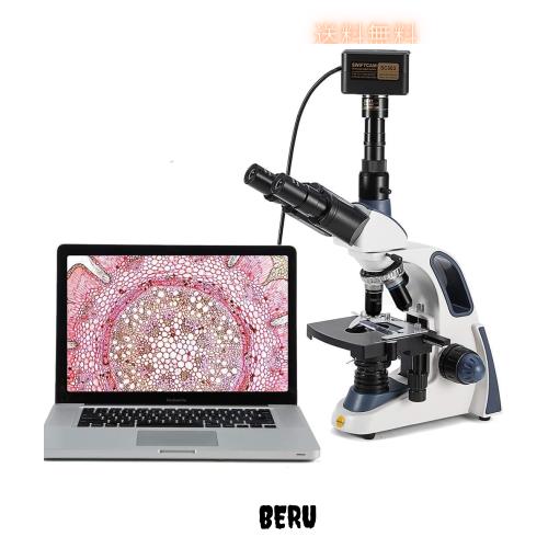 SWIFT 三眼生物顕微鏡 高性能3眼タイプ生物顕微鏡 最大2500X拡大 デジタルカメラ付 Swiftcam 500万画素 USB3.0 ジーデントップ式30度傾斜