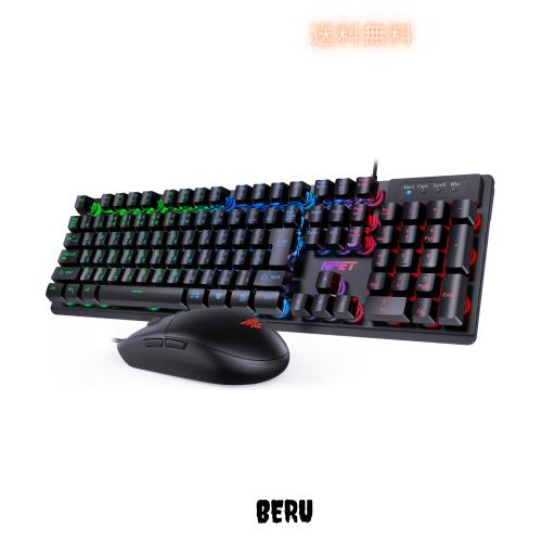 NPET キーボード マウス セット ゲーミング LED バックライト 7色 usb 26キー防衝突角度調節可能 ゲーミングキーボード 日本語配列 4階段の通販はau PAY マーケット ...