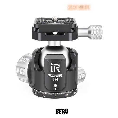 INNOREL 自由雲台 ボール雲台 微動雲台 Nシリーズ 低重心 耐荷重最大20kg ボールヘッド直径 36ｍｍ 強化 CNC アルミ合金 三脚 一脚 一眼