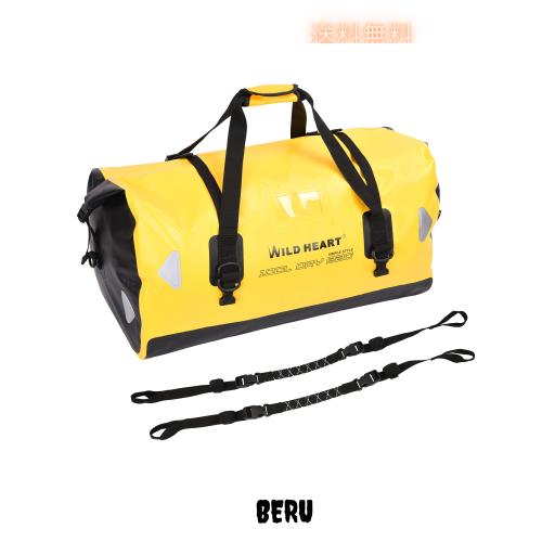 WILD HEART 防水バッグ ダッフルバッグ 40L 66L 100L 溶接シームショルダーストラップ付き バインディングロープ カヤック キャンプ ボー