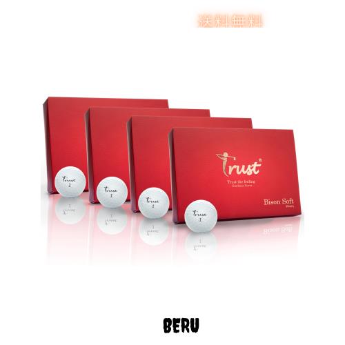 TrustトラストゴルフボールBison Soft 飛ぶ 曲がらない 止まるウレタンカバー3ピースリアクティブコア(ツアー系) 4ダース(48個入り) ホワ