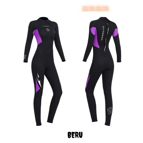 Owntop ウェットスーツ フルスーツ レディース 3mm ストレッチ ネオプレン素材 日焼け止め UVカット 保温 ワンピース ダイビング サーフ