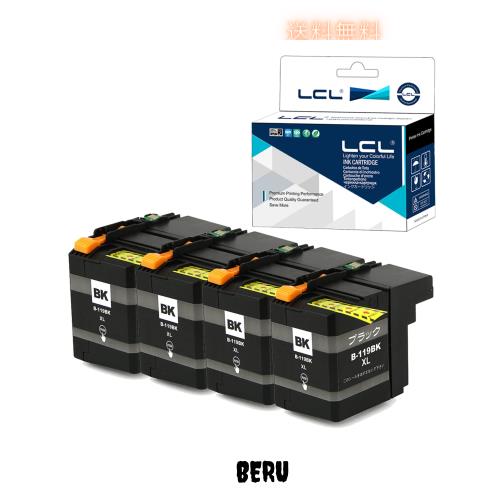 LCL Brother用 ブラザー用 LC119 LC115 LC119BK 増量 互換インクカートリッジ (4パック ブラック) 対応機種：Brother MFC-J6570CDW MFC ...