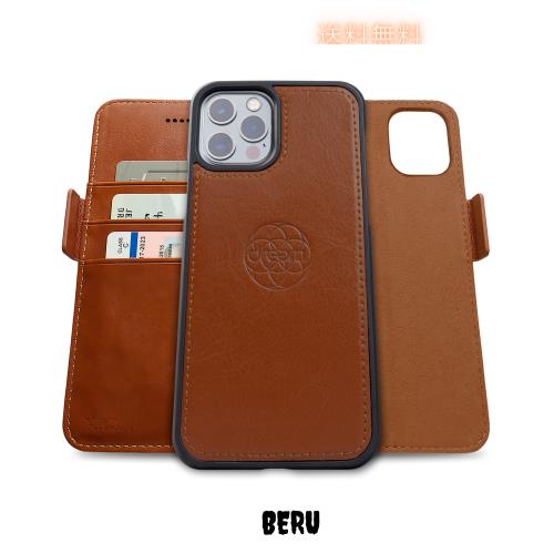 Dreem フィボナッチ（Fibonacci）2イン1 財布型ケース Apple iPhone 13 Pro用 - 高級ビーガンレザー製 マグネット着脱式 耐衝撃 携帯電話