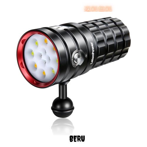 水中ライト ダイビング、LetonPower TS プロ 13000Lumens 水中 120 m ダイビング ライト、スキューバ ライト、Type-C 充電水中カメラ ラ