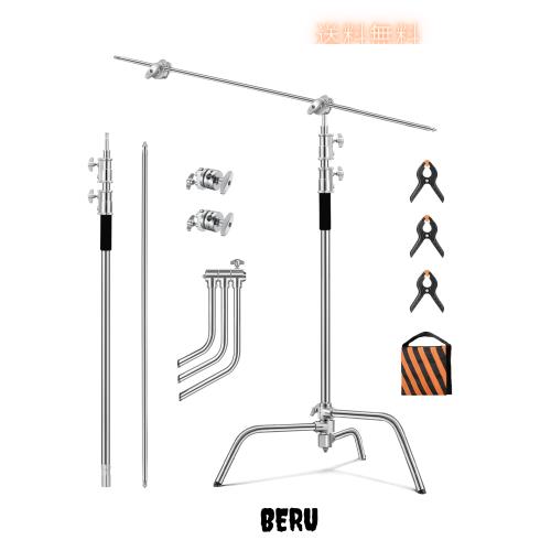 SOONPHO センチュリースタンド 3.3M Cスタンド ステンレス鋼 ライトスタンド 130cmブームアーム キット付き 長さ調節可能 撮影スタジオ撮