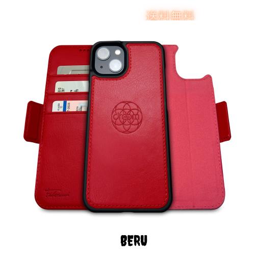 Dreem フィボナッチ（Fibonacci）2イン1 財布型ケース Apple iPhone 14 Plus用 - 高級ヴィーガンレザー製 マグネット着脱式 耐衝撃 携帯