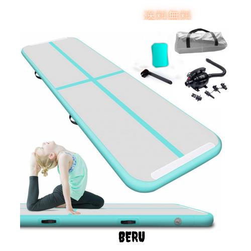 エアートラック 体操 エアマット タンブリングマット 3/4/5/6M長さ１ｍ幅10/20cm厚 体操転倒マット インフレータブル エアーポンプ付き