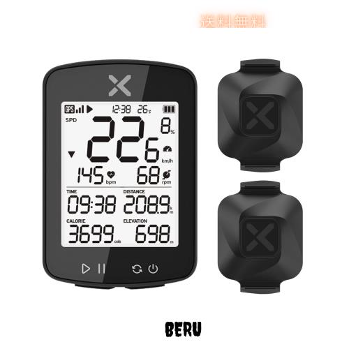 XOSS GPS サイクルコンピュータ スピード ケイデンスセンサーセット ワイヤレス Bluetooth ANT+対応（G+2，Vortex 2pcs）