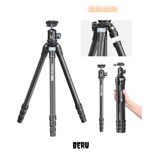 Ulanzi MT-60 三脚 カーボン三脚 カメラ三脚 一脚伸縮可変式 3Way雲台 4段階伸縮 トラベル三脚 中心軸付き ローアングル撮影 スマホ三脚